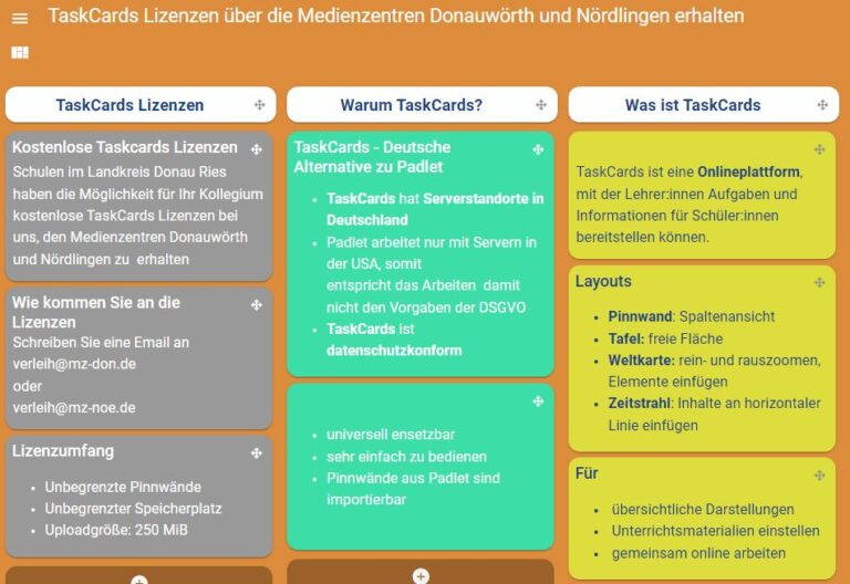 TaskCards: Kostenlose Lizenzen für alle Schulen im Landkreis Donau-Ries ...